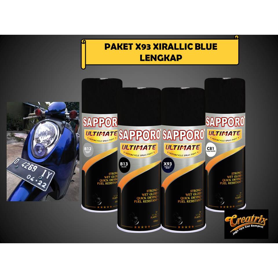 Jual Paket Cat Xirallic Blue X93 Sapporo Ultimate lengkap / Sapporo Spray | Shopee Indonesia