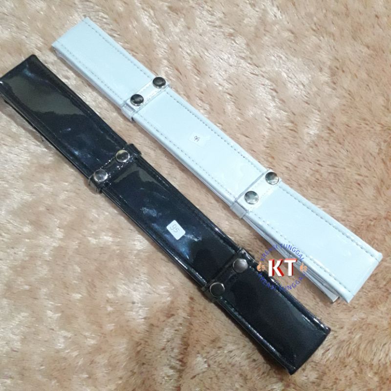 Jual kopel polos kalep kilap/ikat pinggang hitam/putih polos | Shopee ...