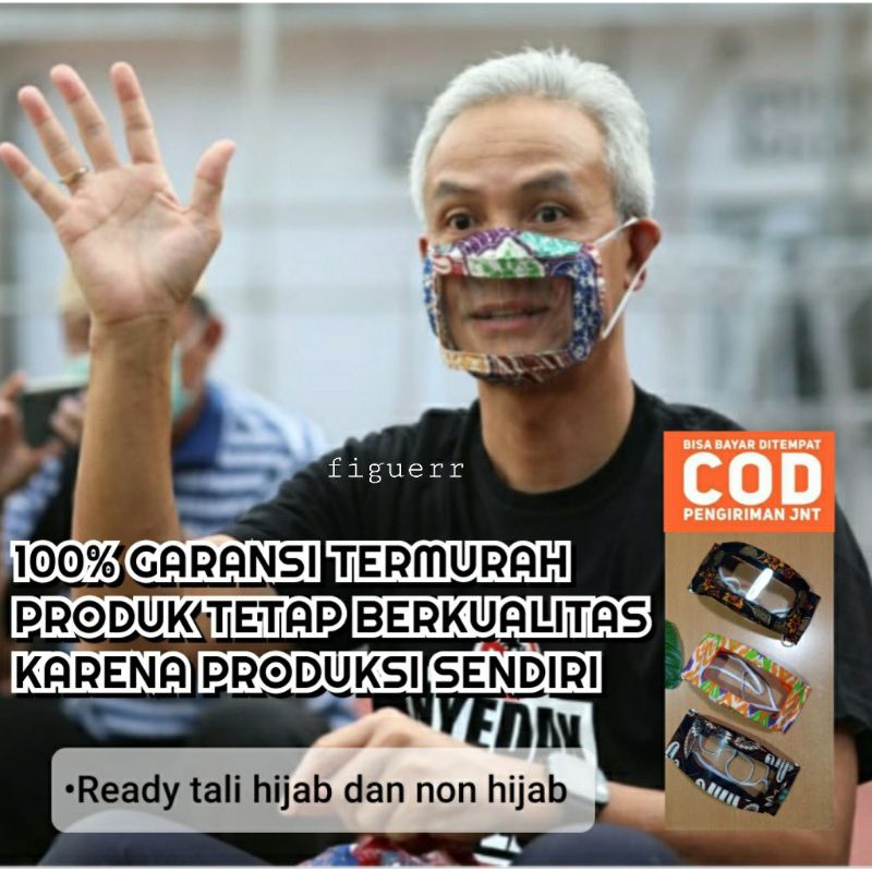 Jual MASKER GANJAR / MASKER BATIK TRANSPARAN / MASKER PAMER SENYUM ...