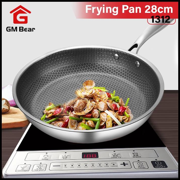 Jual Gm Bear Wajan Teflon Stainless Steel 1312 - Frying Pan 28Cm | Shopee Indonesia