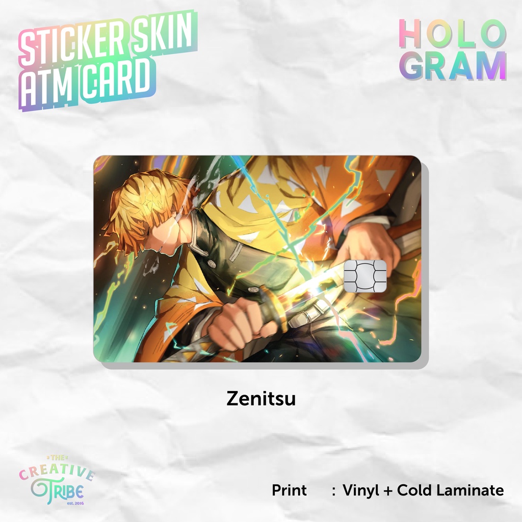 Jual Zenitsu - Sticker Skin Card HOLOGRAM - Vinyl ATM Debit Credit ...