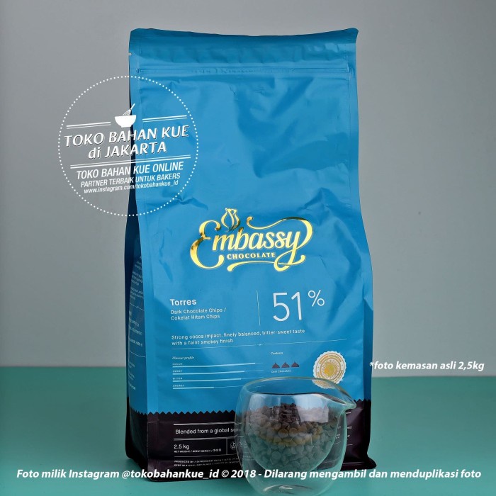 Jual Embassy Chocolate - TORRES 51 1kg Coklat Choco Chip Couverture ...
