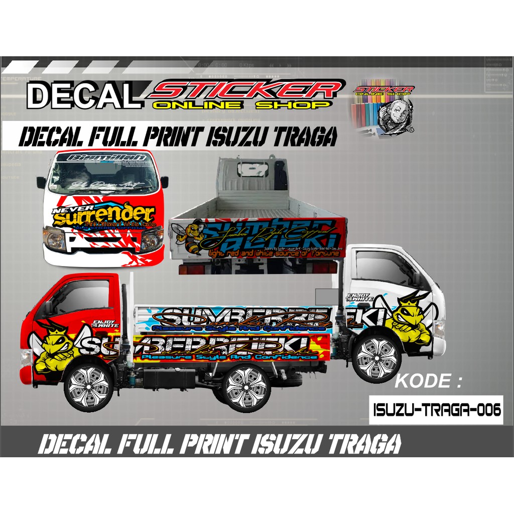 Jual Stiker mobil dekal FULL BODY ISUZU TRAGA PICKUP decal print ...