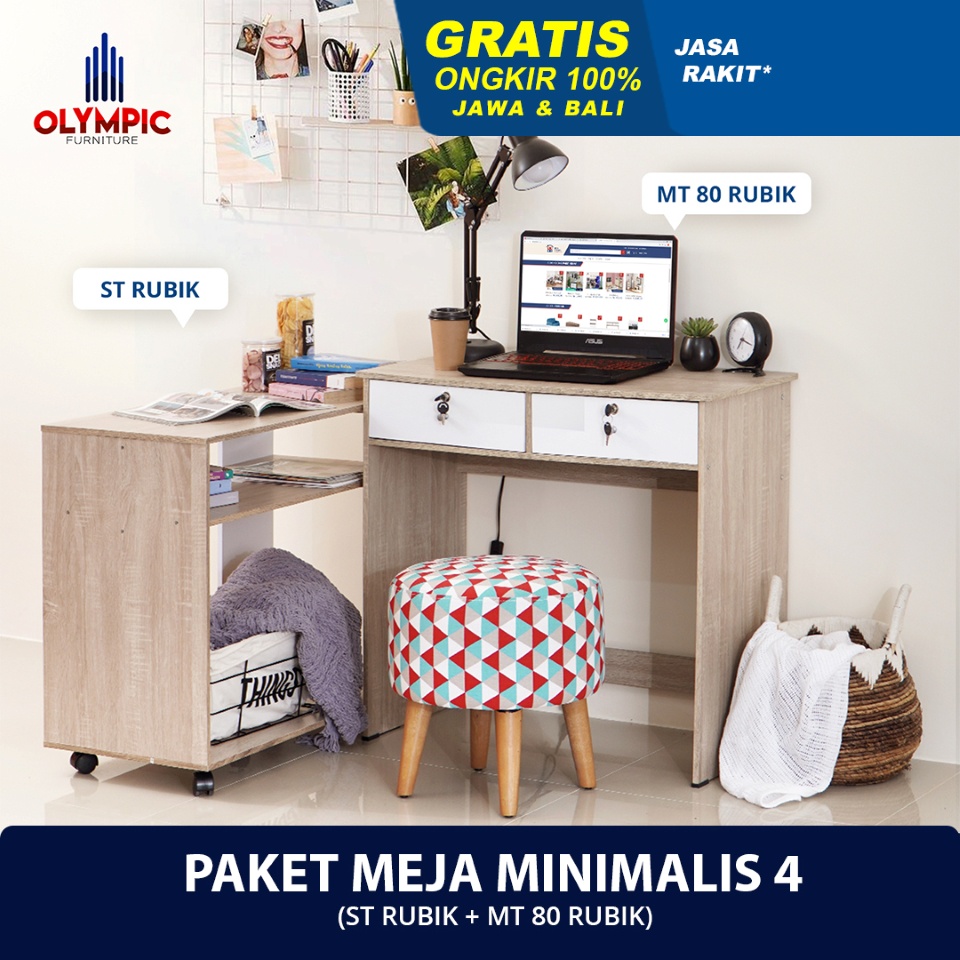 Jual Olympic Paket Meja Rubik Series ( MT 80 RUBIK + ST RUBIK) Meja ...
