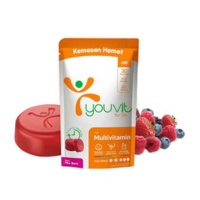 Jual Youvit Multivitamin Gum Dewasa Pouch 30`S | Shopee Indonesia
