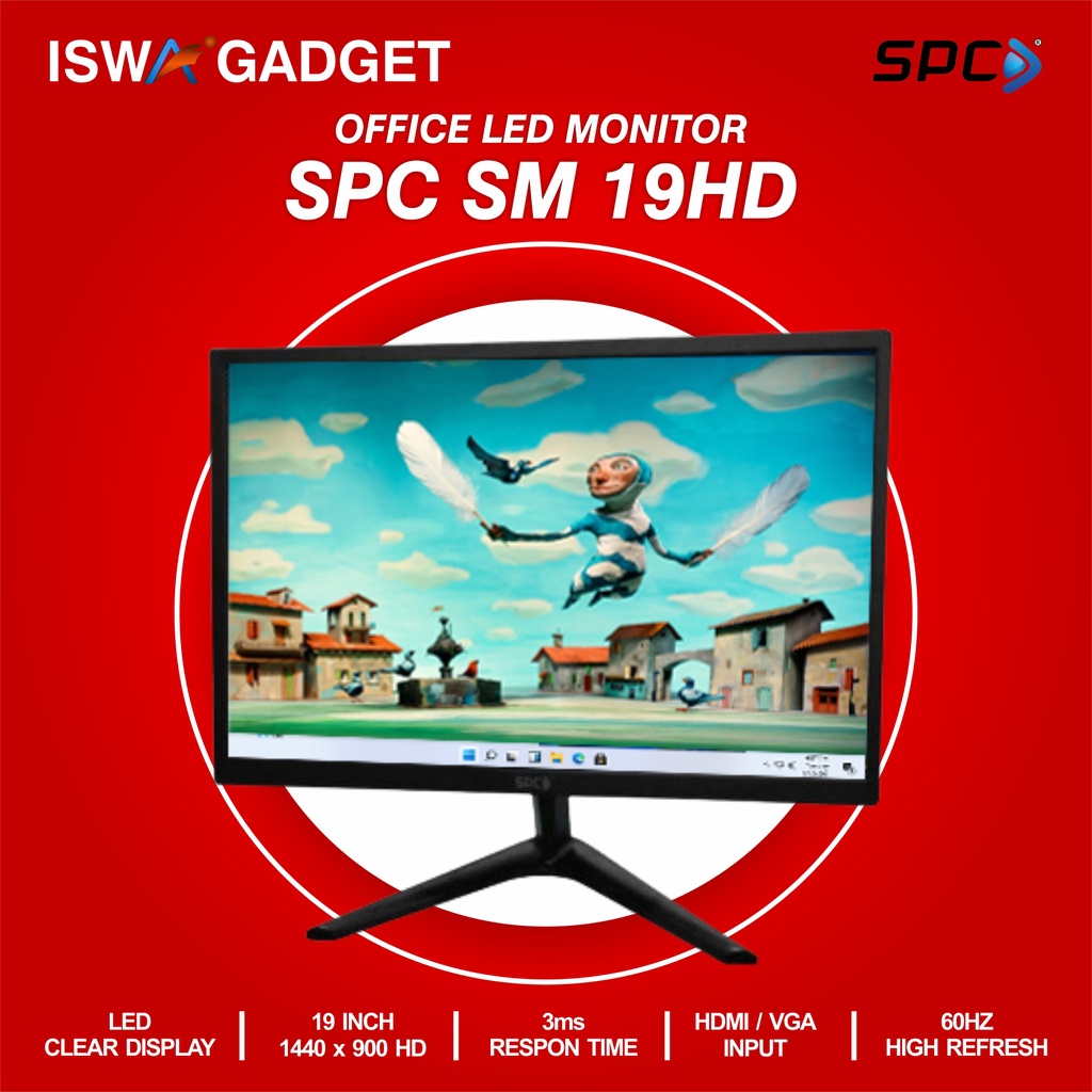 Jual Monitor Komputer Spc LED 19 inch HD | Shopee Indonesia