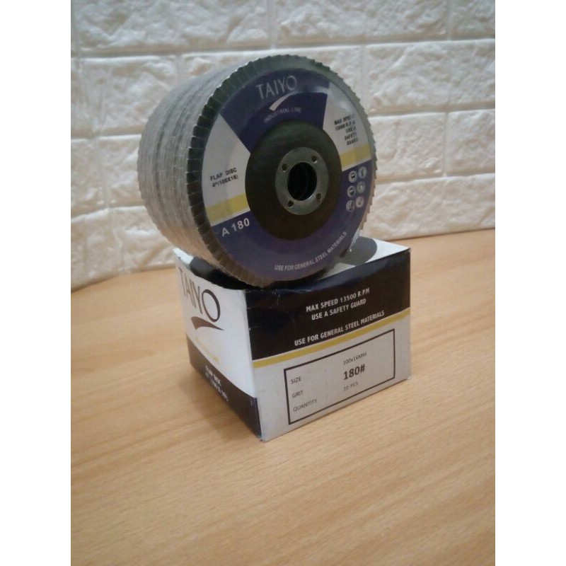 Jual Taiyo mata gerinda amplas susun grit.180 4" flapdisk amplas susun ...