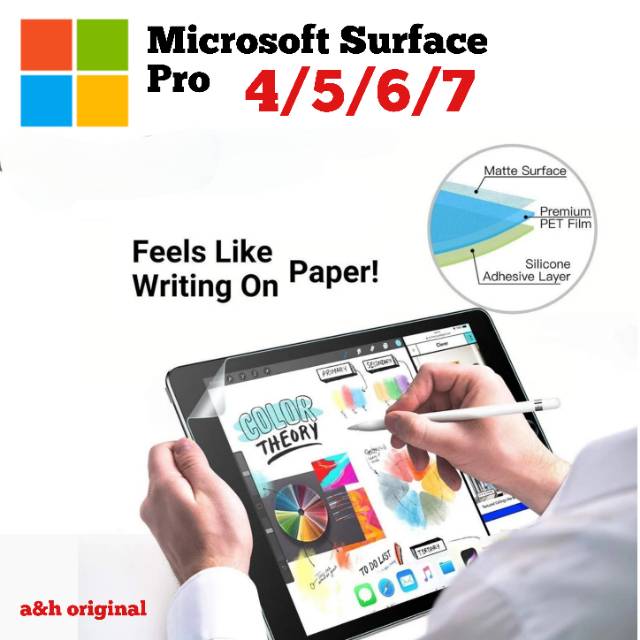 Jual Screen Guard Microsoft Surface Pro 4 5 6 7 - Anti Glare Matte Film like Paper | Shopee ...