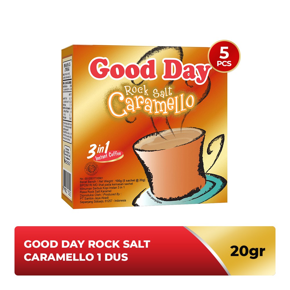 Jual GOOD DAY Rock Salt Caramello 1 Dus (5 x 20 gr) | Shopee Indonesia