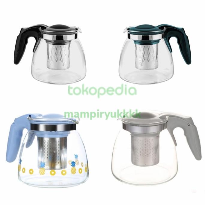 Jual NEW MINISO Teko Kaca 900ml Glass Teapot Infuser Ketel Teh Aman Tea ...