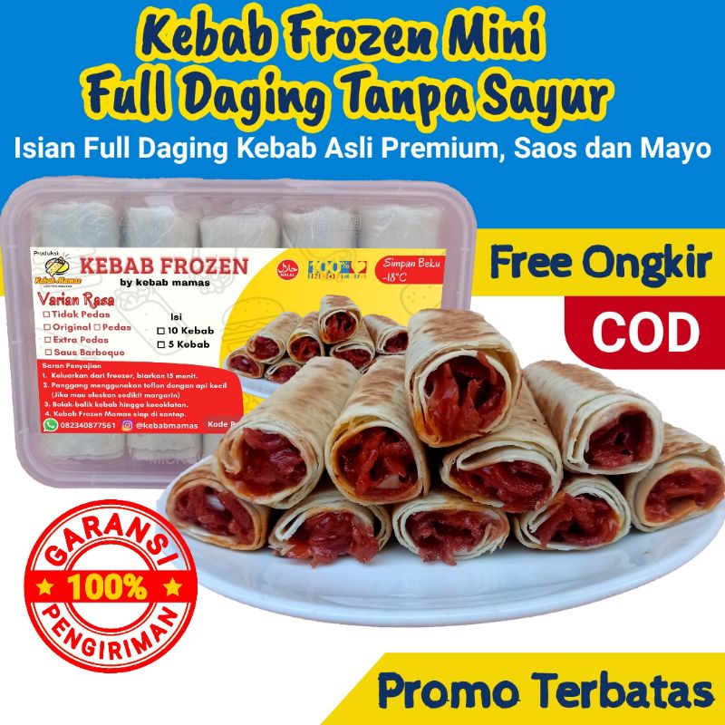 Jual Kebab Frozen Mini Premium Isi 10 Isian Full Daging Beef Kebab ...