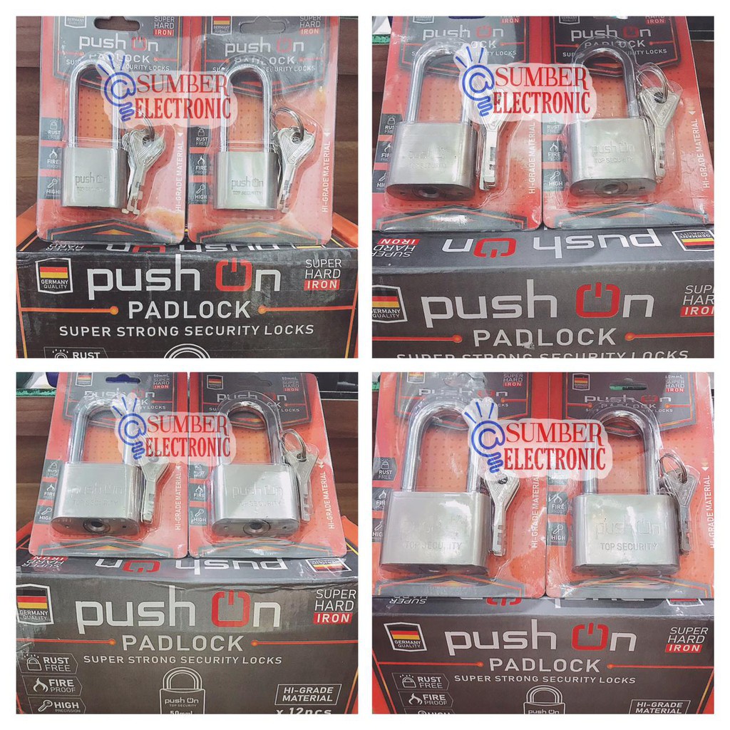 Jual Gembok Stainless Panjang Ukuran 30mm-60mm Push On ( 3 Anak Kunci ...