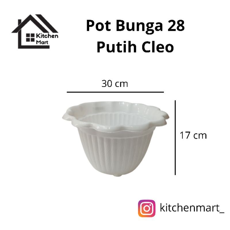 Jual Pot Bunga 28 Putih Cleo Pot Tanaman Bunga Plastik Murah | Shopee ...