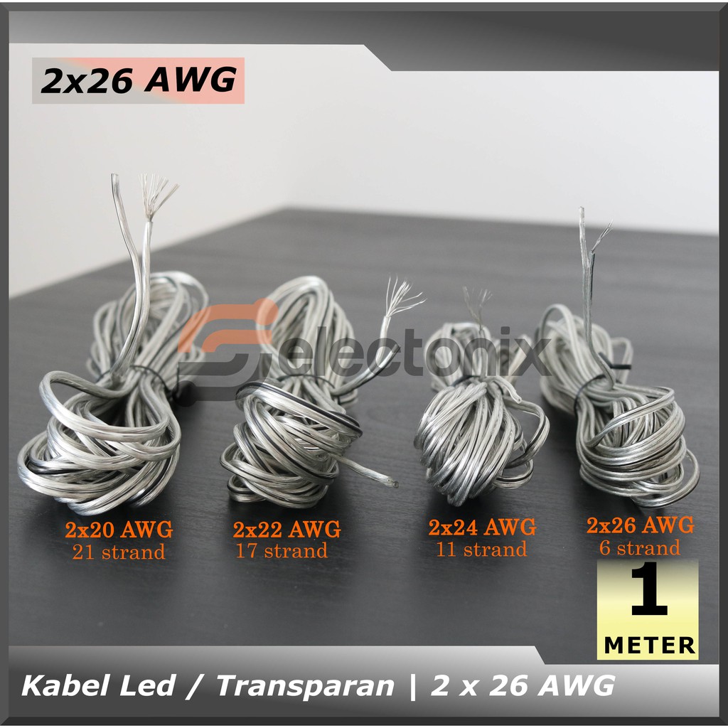 Jual Kabel Listrik 2 x 26 AWG | Transparan [1m] | Shopee Indonesia