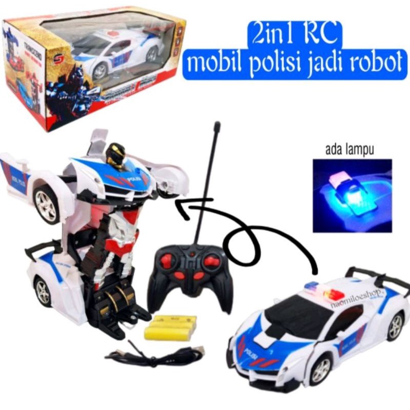 Jual Mobil Remot Robot Transformer Polisi RC Remote Control Ada Suara ...