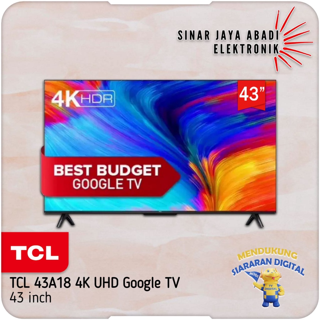 Jual TCL 43V6C Google TV - 4K UHD - Dolby Audio - Google Assistant - Netflix/YouTube [43 Inch ...