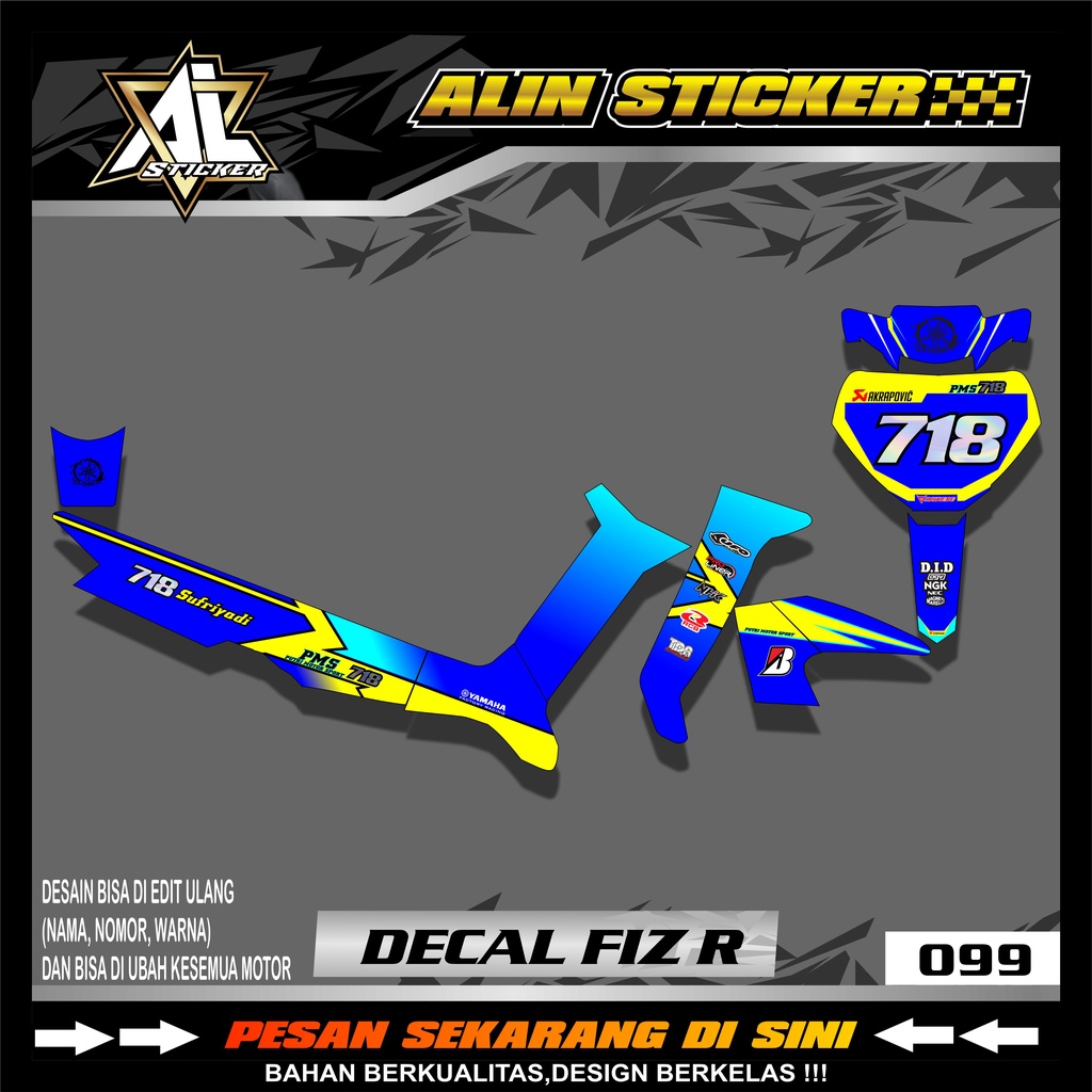 Jual 099 DECAL STICKER FIZ R VARIASI RACING FULL BODY | Shopee Indonesia