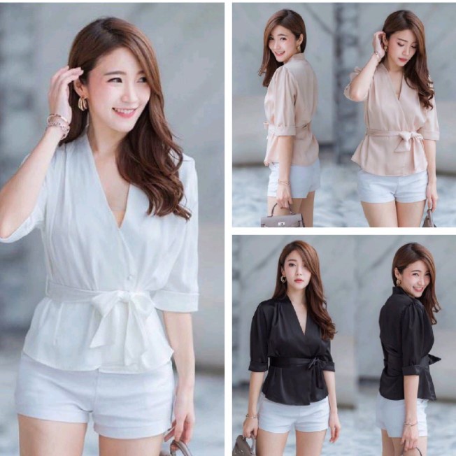 Jual BLOUSE WANITA MURAH KEKINIAN STYLE KOREA MODEL TERBARU ( LD 102CM ...