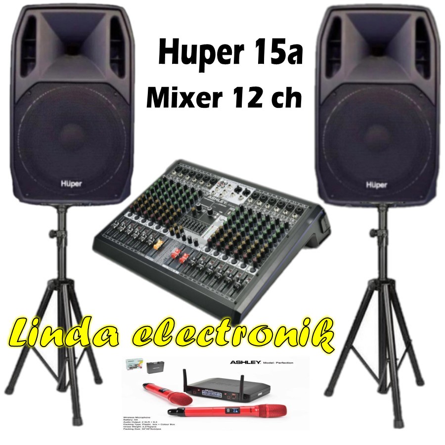 Jual paket sound system huper ak15a mixer ashley selection 12 original | Shopee Indonesia