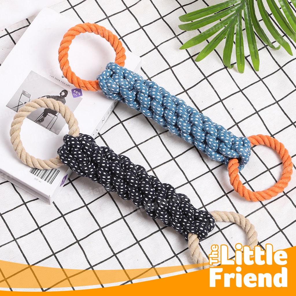 Jual Mainan Gigit Anjing Tali Tambang Ujung 2 Simpul Bulat Dog Chew Toy ...