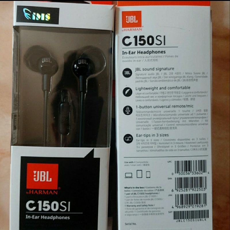 Jual JBL C150SI In Ear Headphone With Mic | Shopee Indonesia