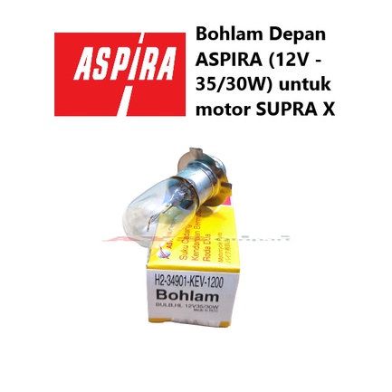 Jual LAMPU DEPAN / Bohlam Depan ASPIRA H2-34901-KEV-1200 (12V - 35/30W) untuk motor SUPRA X ...