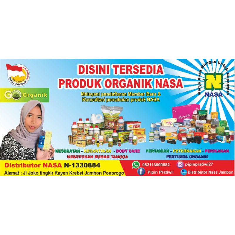 Jual mmt spanduk Nasa | sr12 | Drw skincare ukur 100*200 cm Spanduk ...