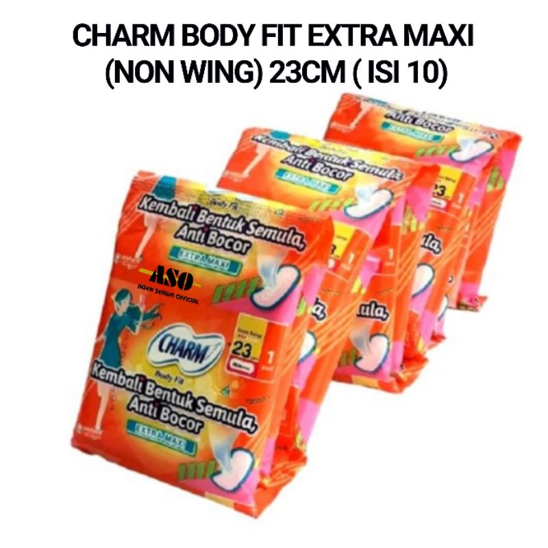 Jual Pembalut Charm Body Fit EXTRA MAXI (non wing) Renceng isi 10 ...