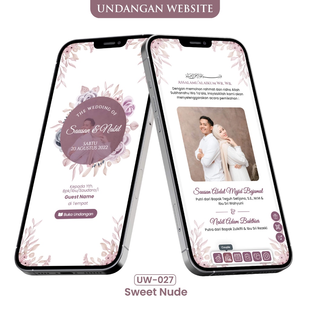 Jual UW-027 | Undangan Digital Website Sweet Nude - Undangan Web ...