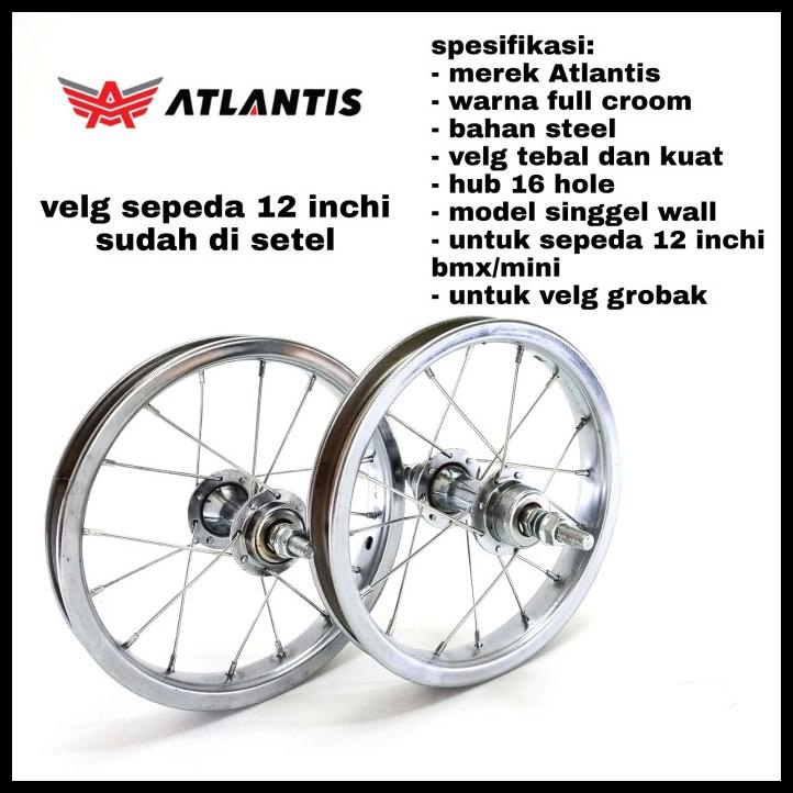 Jual Roda Velg Sepeda Anak Wheelset 12 Inch Mini Bmx Gerobak Depan ...