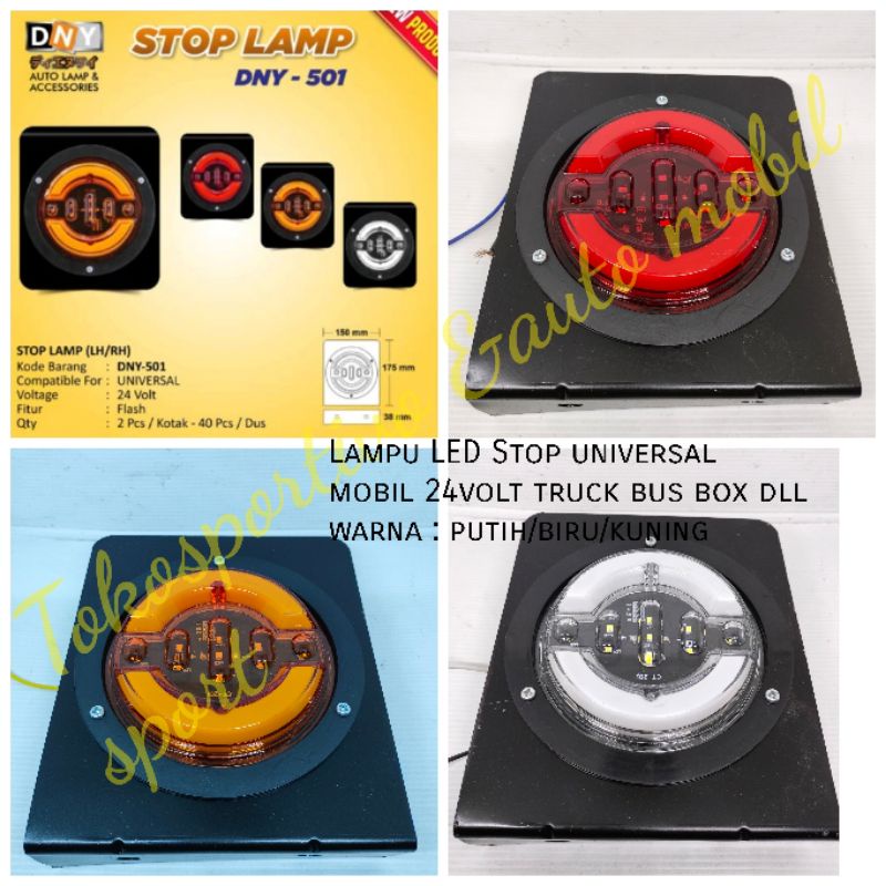 Jual Lampu Stop LED kotak universal mobil 24volt box truck bus Elf stop ...