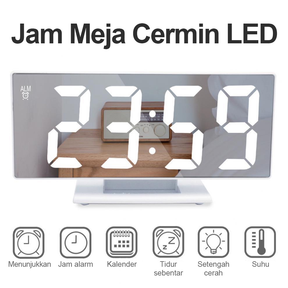 Jual Jam Meja Cermin LED Weker Digital Alarm Clock Mirror DS-3618L | Shopee Indonesia