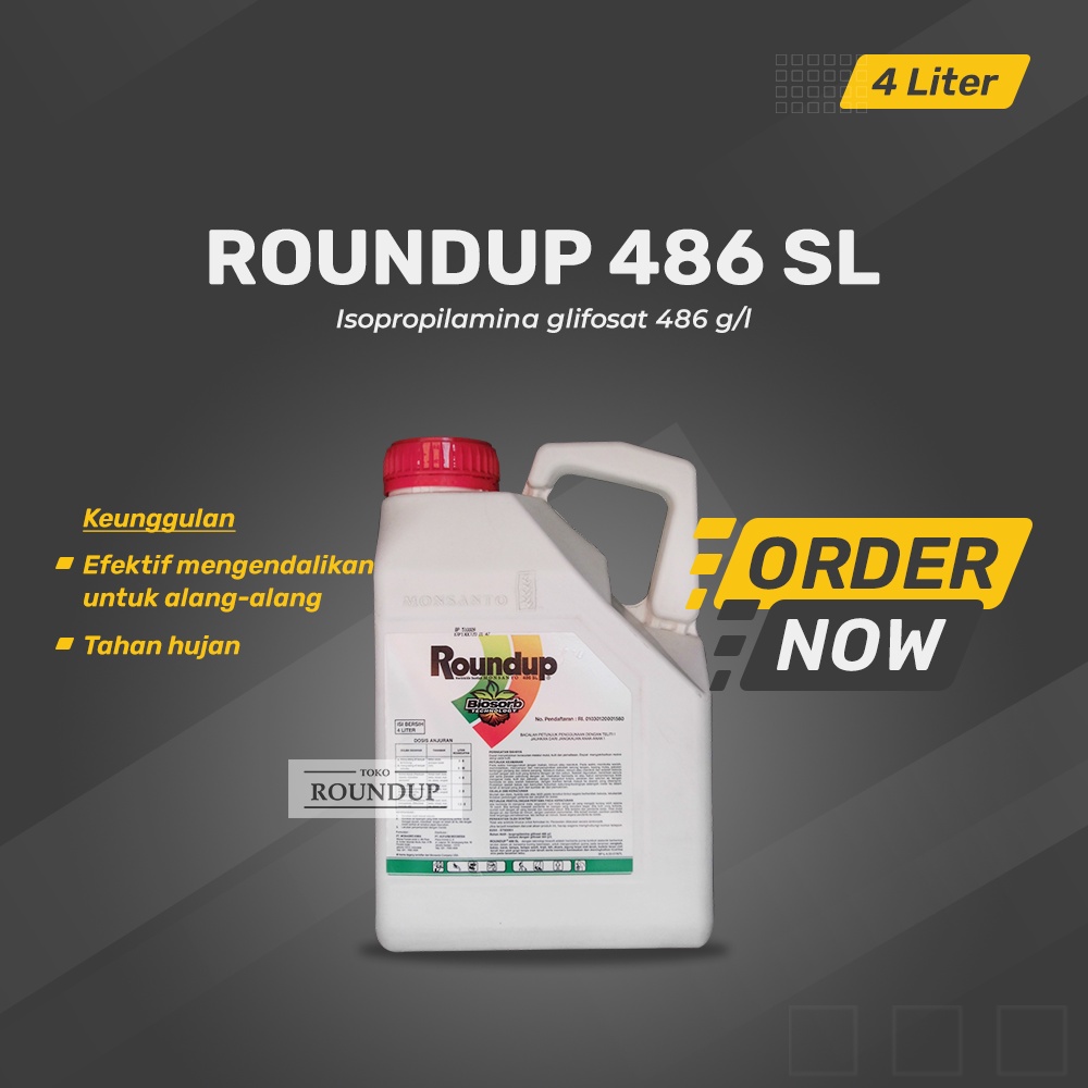 Jual Roundup 486 SL 4 Liter | Herbisida/Racun Rumput & Gulma | Shopee ...