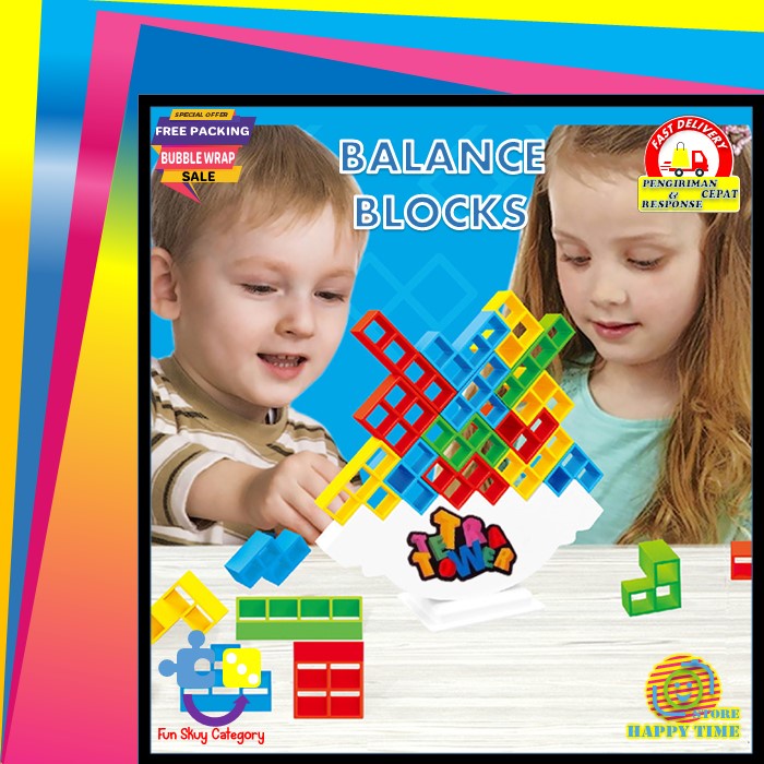 Jual Mainan Edukasi Susun Balok Blocks Keseimbangan Tetra Tower Balance ...
