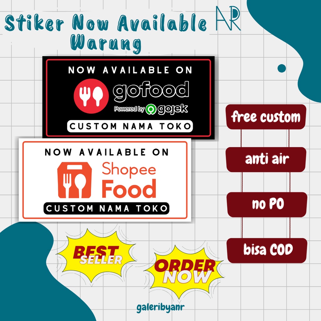 Jual STIKER NOW AVAILABLE GO FOOD GRAB FOOD SHOPEE FOOD | STIKER NOW ... Jual STIKER NOW AVAILABLE GO FOOD GRAB FOOD SHOPEE FOOD | STIKER NOW ...