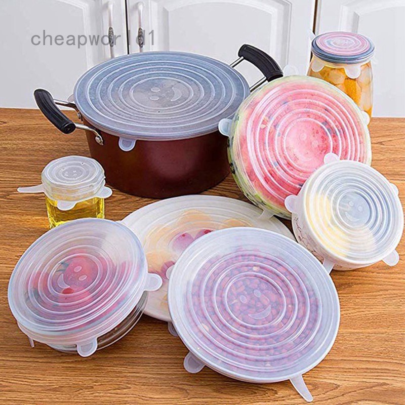 Jual SILICON PENUTUP MAKANAN FOOD COVER (1 SET 6 PCS) | Shopee Indonesia