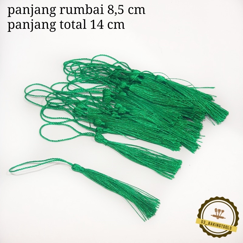 Jual Tali tassel rumbai hiasan hampers warna hijau isi 25 pcs | Shopee ...