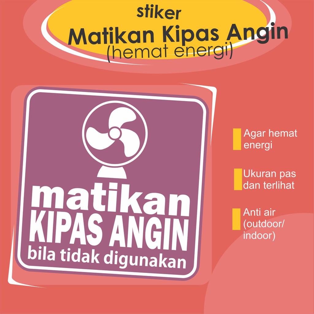 Jual STIKER MATIKAN KIPAS ANGIN - STIKER HEMAT ENERGI | Shopee Indonesia