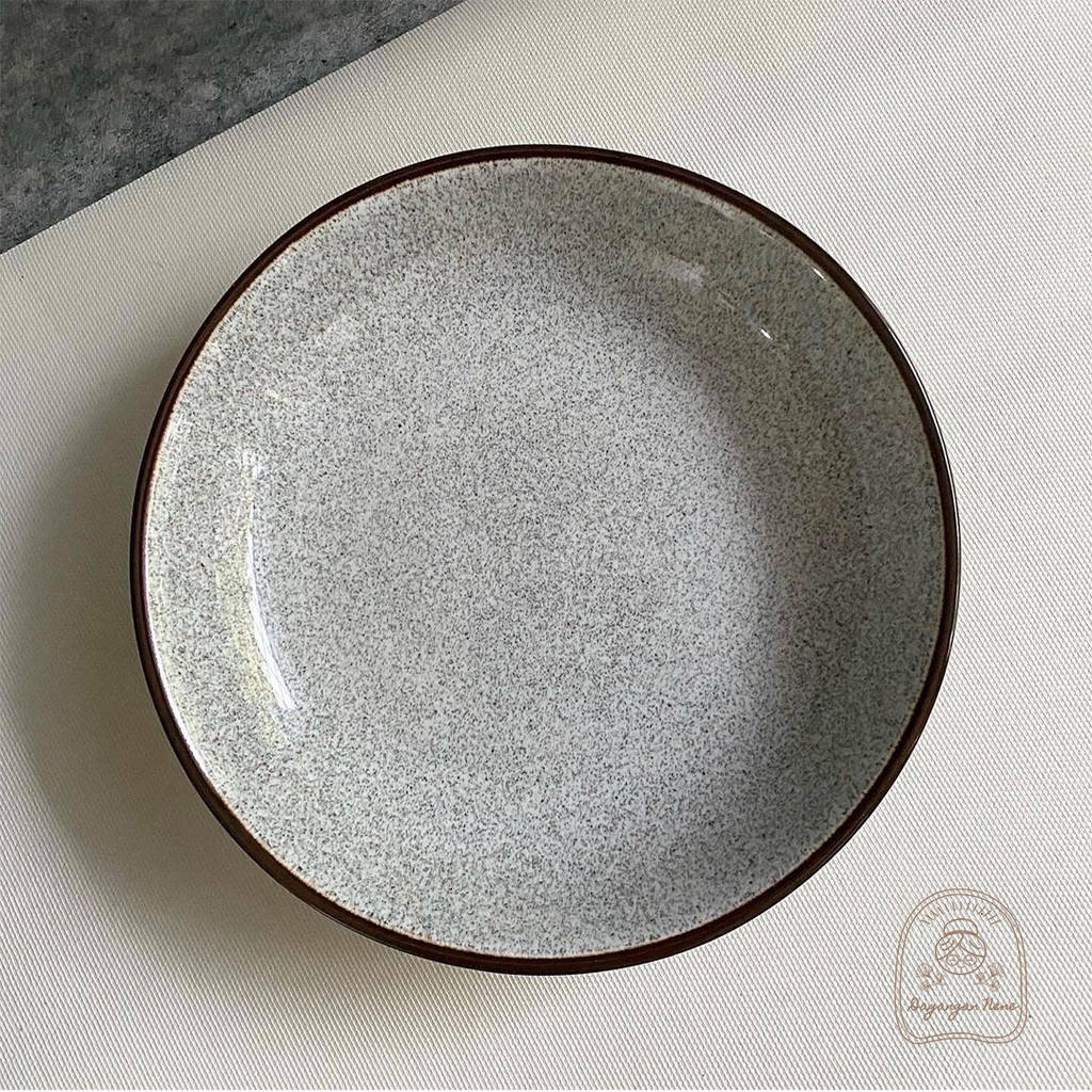 Jual Piring Makan / Piring Besar / Piring Keramik Motif GREY GRAIN ...
