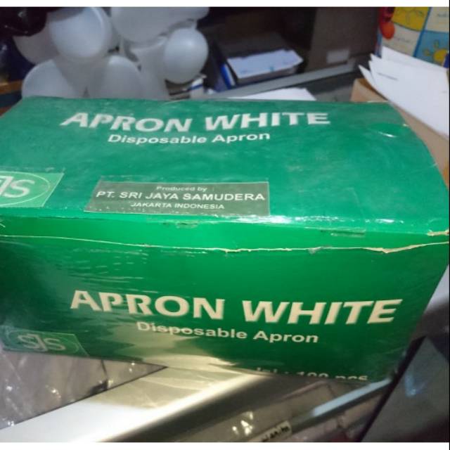 Jual Apron White SJS / Celemek Plastik / Apron Disposable / Apron Putih ...