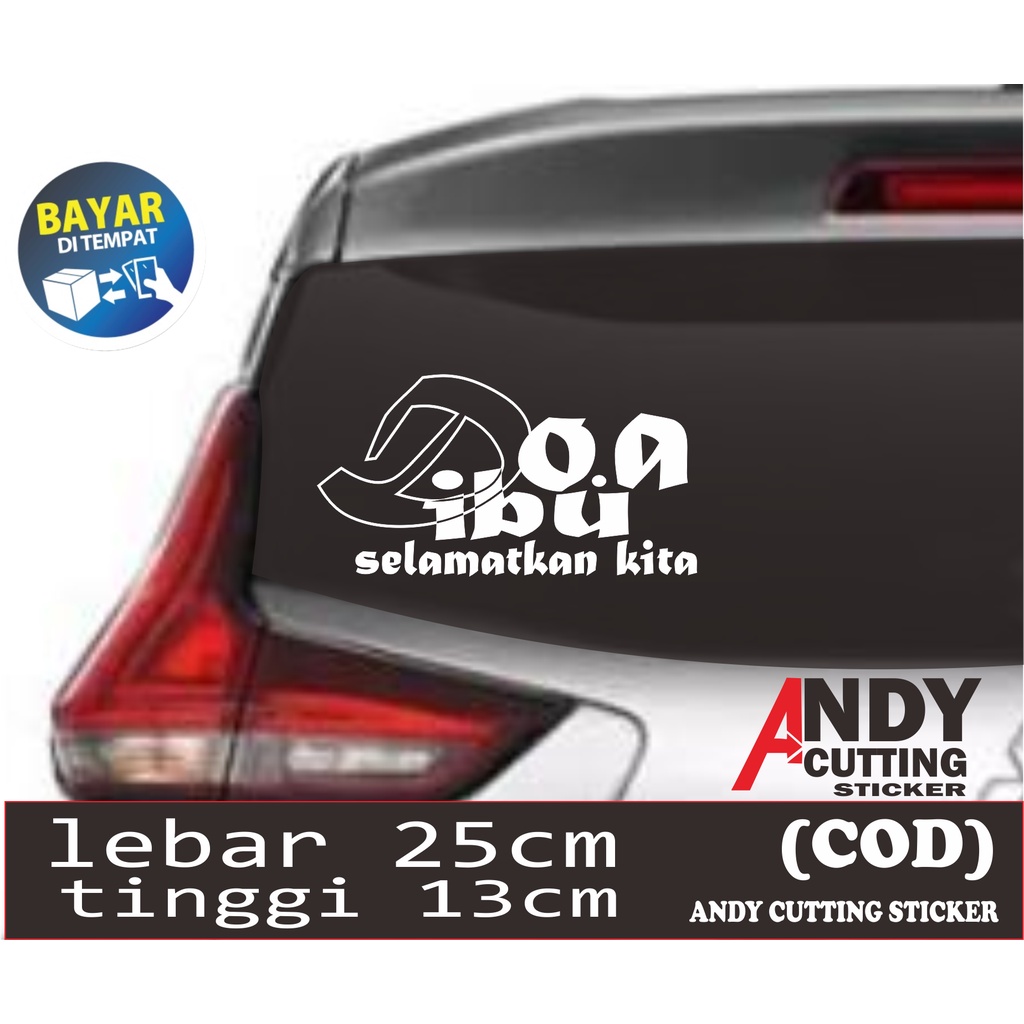 Jual Sticker mobil cutting stiker tulisan DOA IBU | Shopee Indonesia