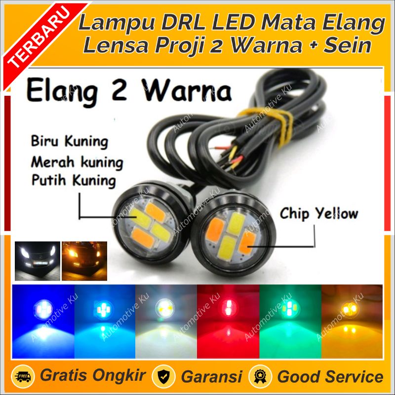 Jual LAMPU DRL LED EAGLE EYE (MATA ELANG) MINI PROJI 2 WARNA SMD + SEIN POWER BRIGHT: LAMPU ...