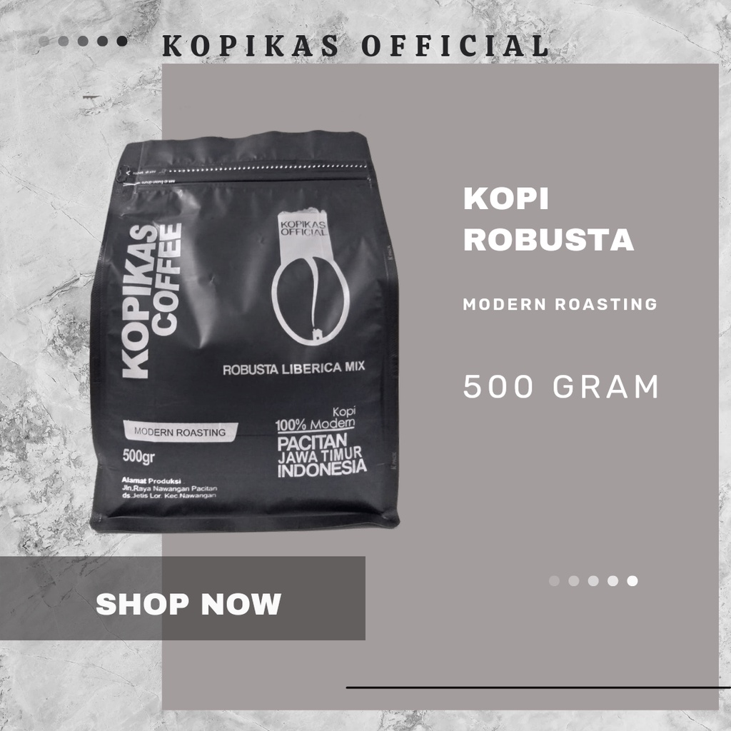Jual Kopi Bubuk Hitam Halus Kasar Roast Bean Robusta Mix Liberika 500 ...