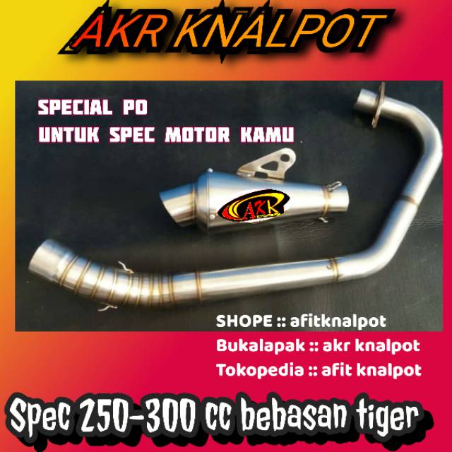 Jual Knalpot racing tiger megapro ckc dos spec bebasan spec drag bor up ...