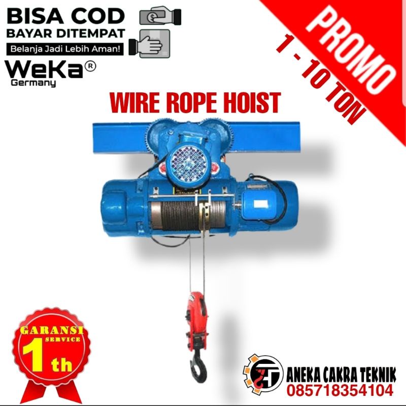 Jual Electric Wire Rope Hoist 3 Ton x 30 Meter WEKA Germany | Shopee ...