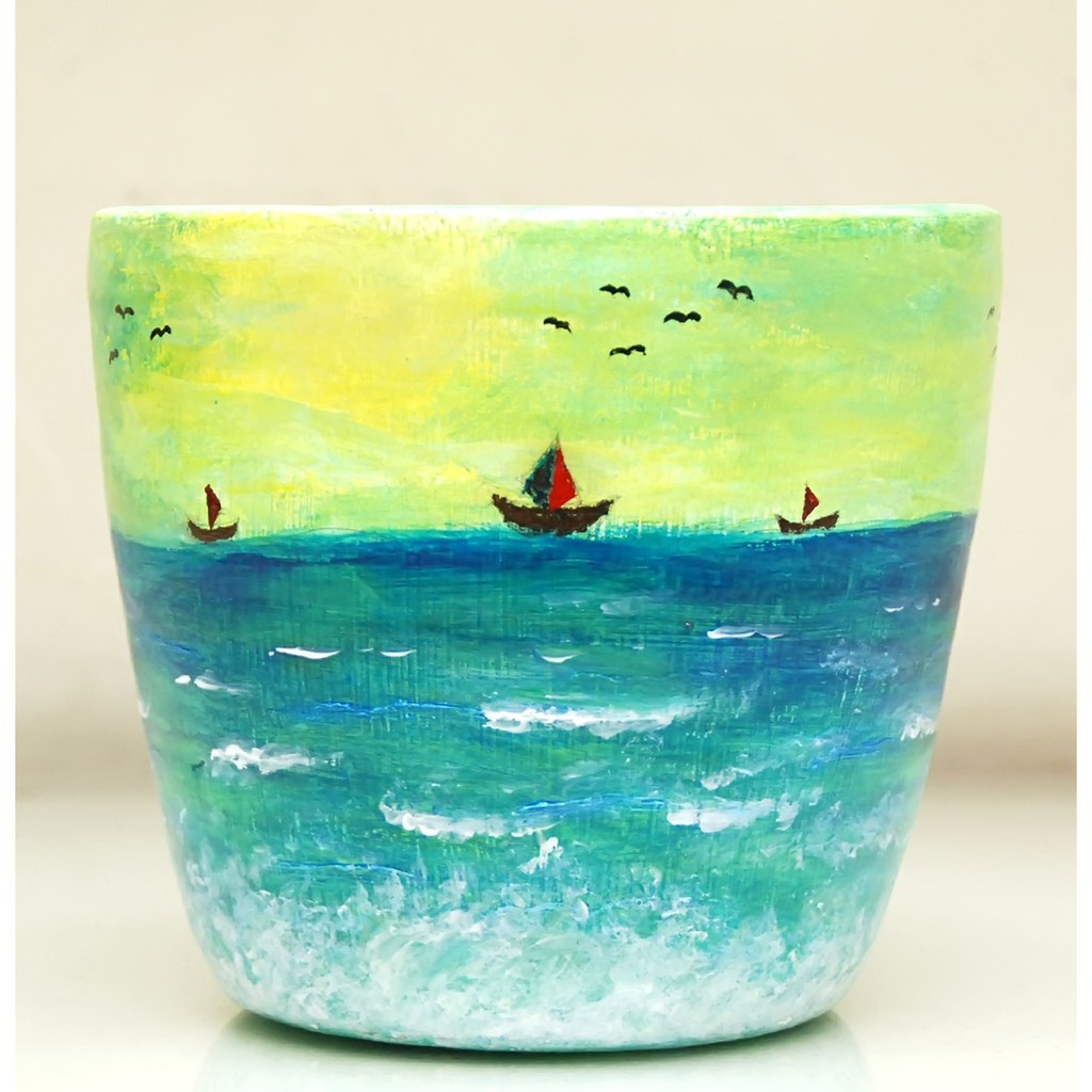 Jual Pot Lukis/Pot Gerabah Tanah Liat Terakota/Pot Tanaman D16-Sea ...