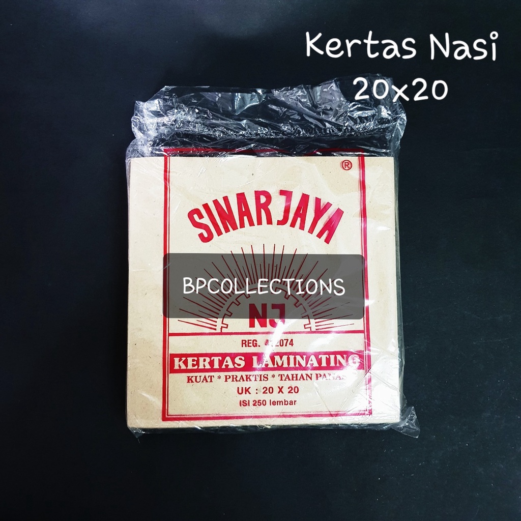 Jual 1 PAK 250 lembar Kertas nasi Alas Makanan 20x20 Kertas Nasi ...