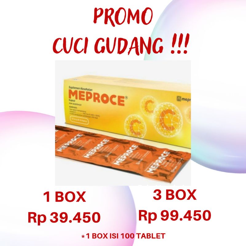 Jual TERMURAH!!! Meproce vitamin c 500mg isi 100 kapsul murah | Shopee ...