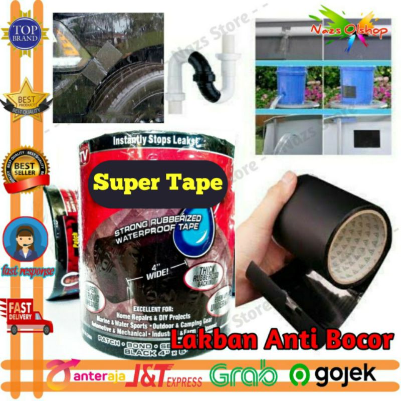 Jual Lakban Isolasi Anti Bocor Super Tape Kuat Waterproof 10 x 152cm | Shopee Indonesia