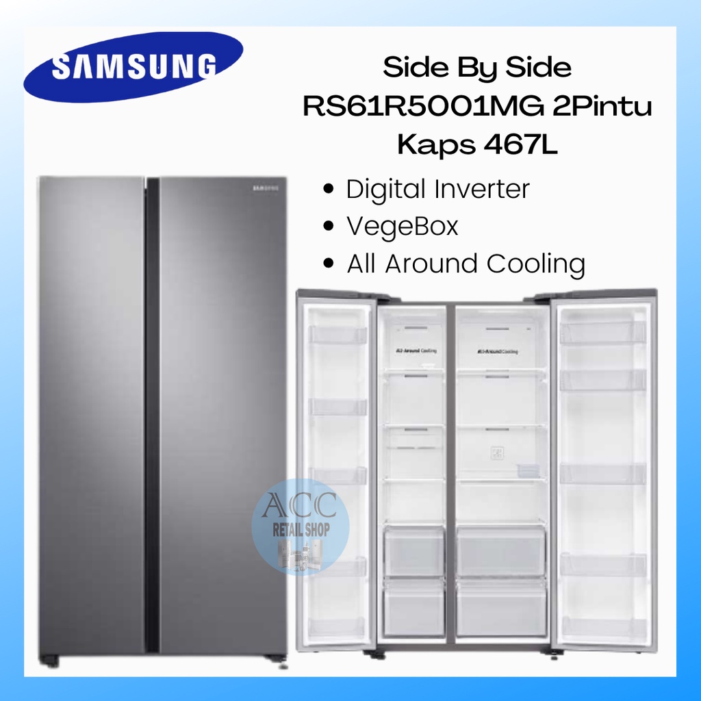 Jual KULKAS SAMSUNG 2 PINTU SIDE BY SIDE RS61R5001M9 | Shopee Indonesia